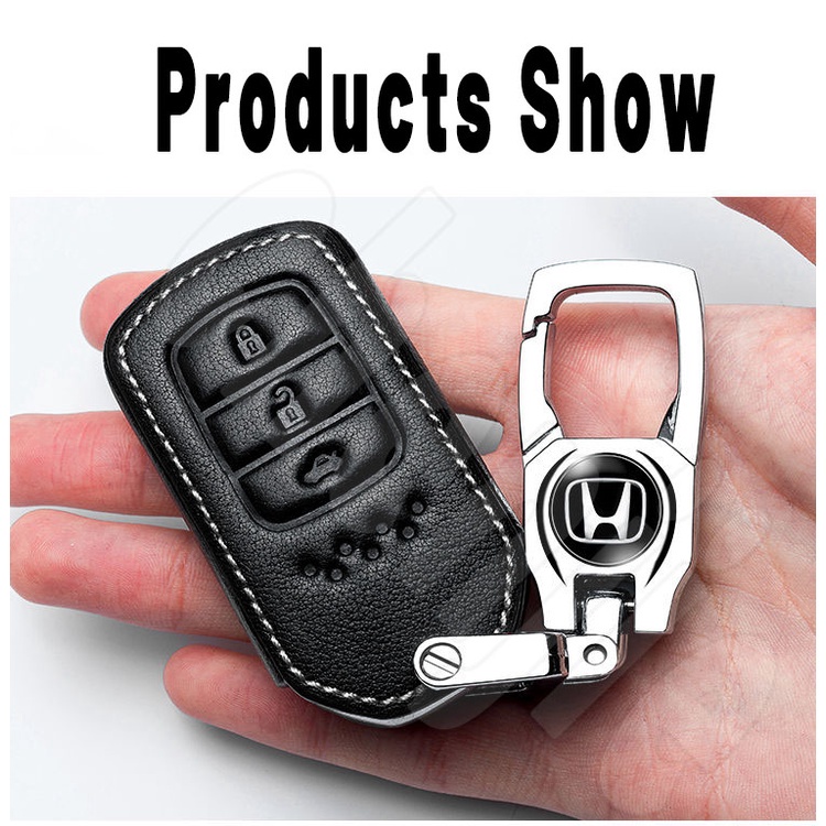 Cod high quality leather for Honda key cover Remote key case with key ...