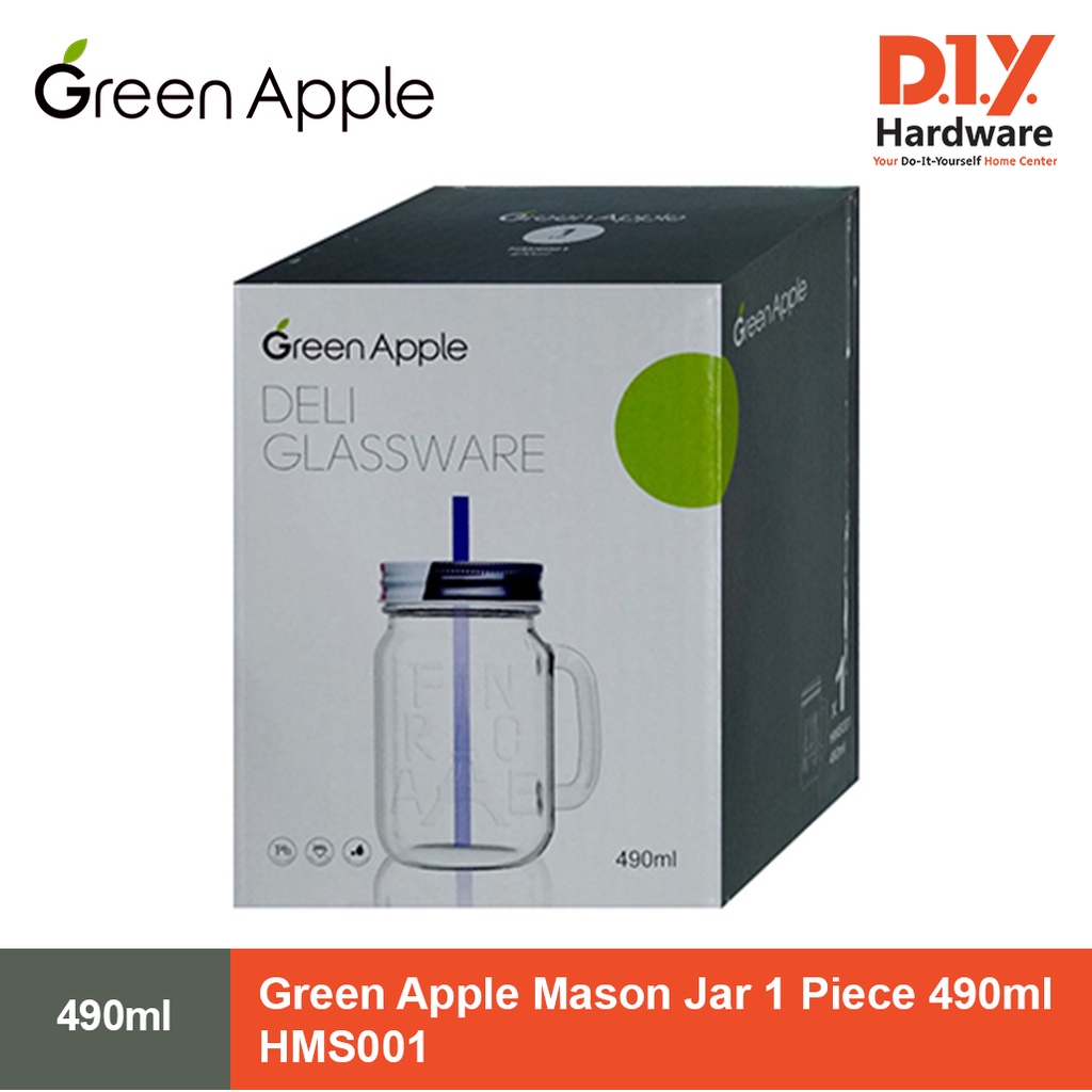Green Apple Mason Jar 490ml | 1pc | Shopee Philippines