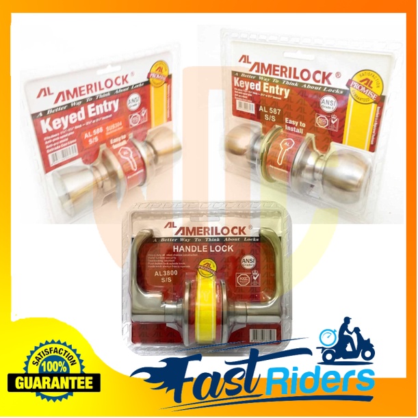 AMERILOCK 588/587/3800 STAINLESS KNOB BEDROOM LOCK SINGLE CYLINDER ...