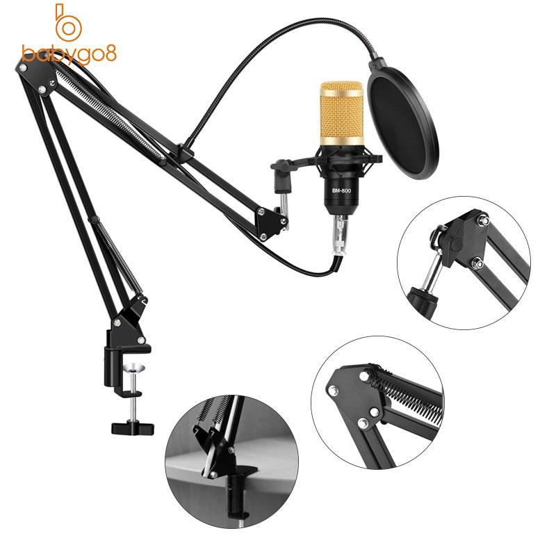 Condenser Microphone Audio Professional Kit Studio Recording Set with ...