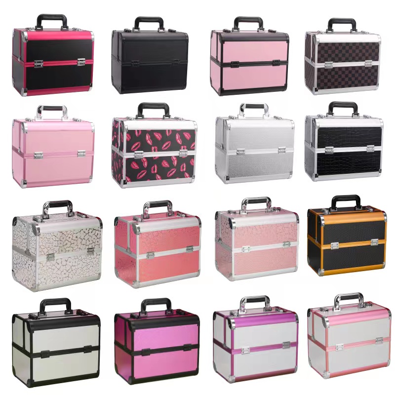 Make-up Kit Cosmetic Organizer Artist Train Travel Storage Carry Box w ...