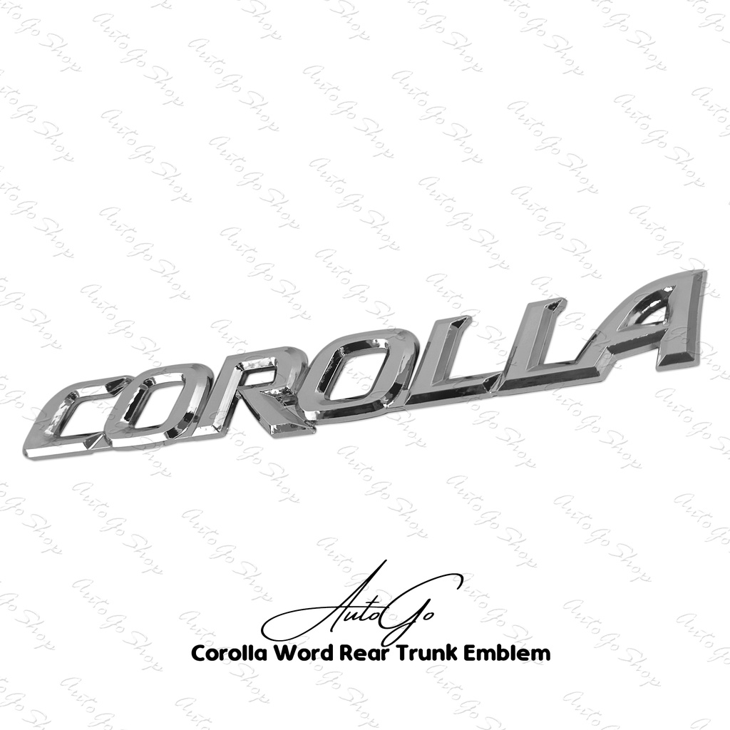 COROLLA Word Rear Trunk Emblem for Toyota Corolla Altis (Chrome Coated ...