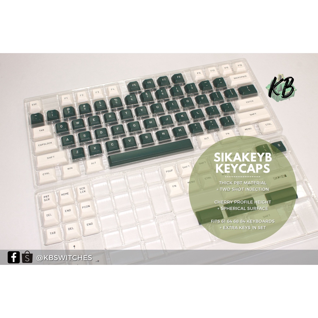 Sikakeyb PBT Spherical Thick Doubleshot Keycaps Compatible with 61 64 ...