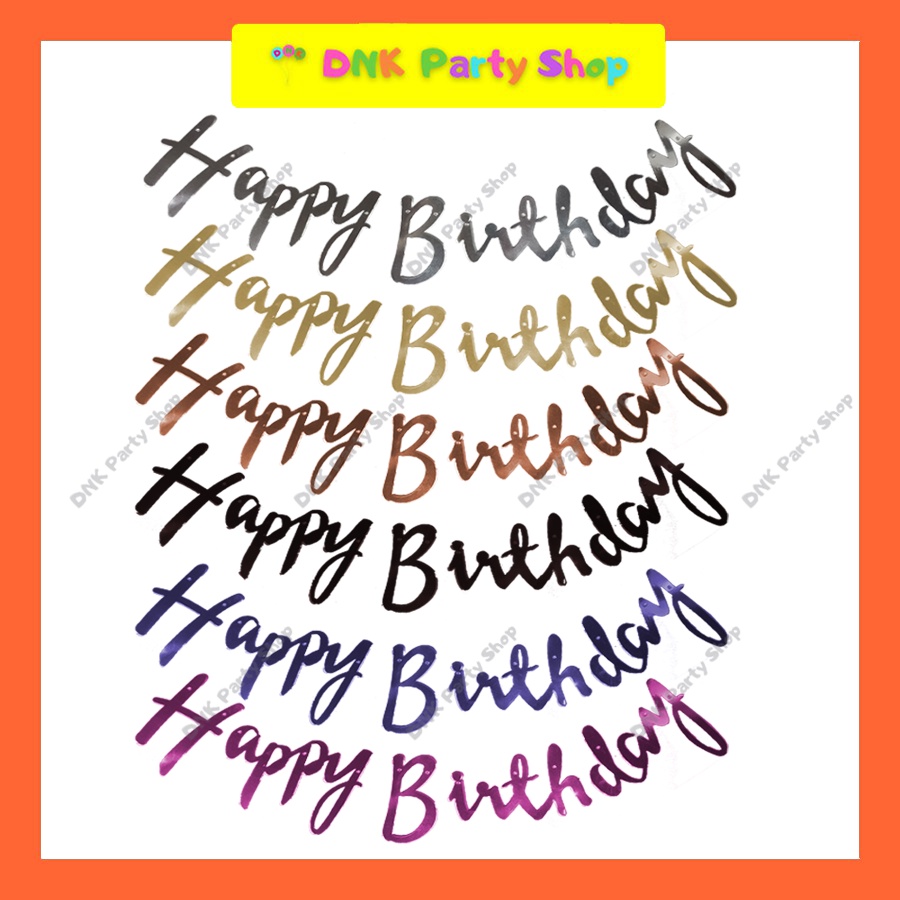 Cutout Flag Hanging Banner Gold Silver Rose Script Glitter Happy ...