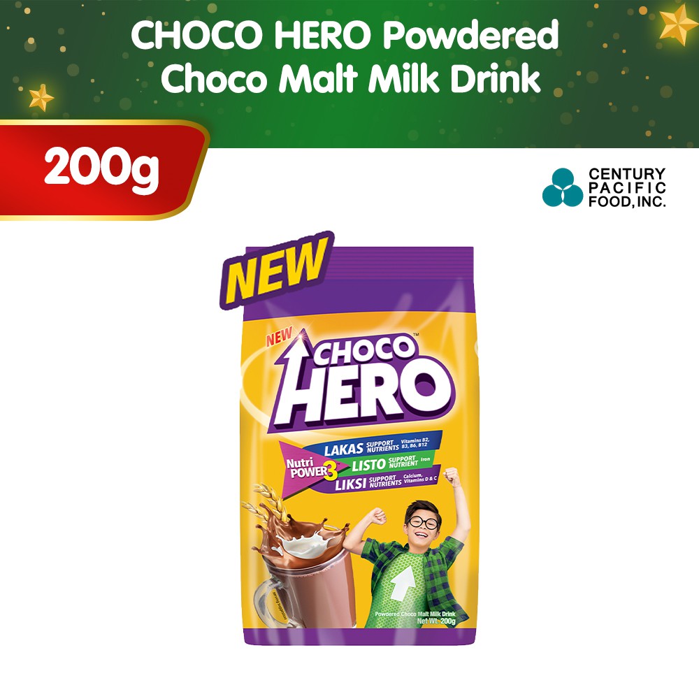 CHOCO HERO Powdered Choco Malt Milk Drink 200g | Shopee Philippines
