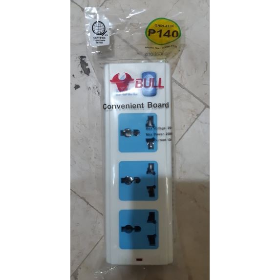 Bull Extension Outlet 3 Gang / 3 Sockets Universal Outlet with Switch ...