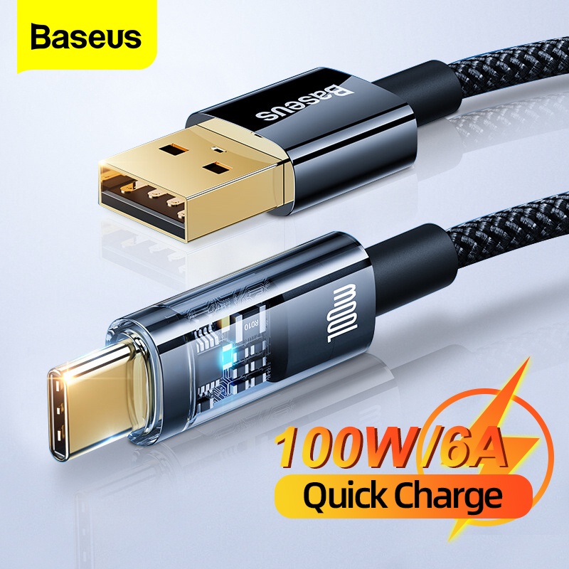 Baseus 6A 5A USB Type C Cable For Huawei Supercharge 66W 100W Fast ...