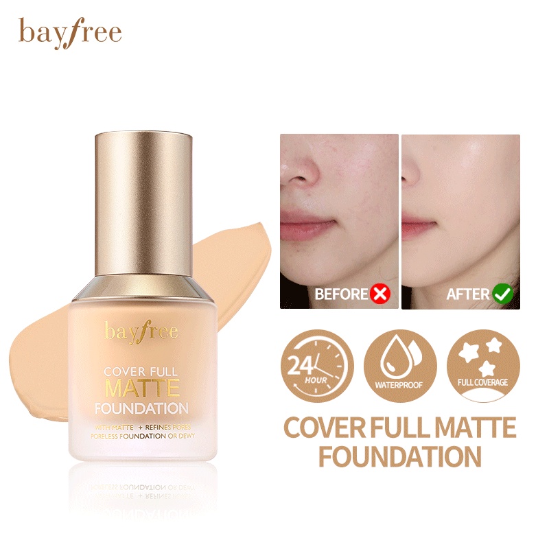 Bayfree Concealer Liquid Foundation Full Cover Matte Poreless Finish ...