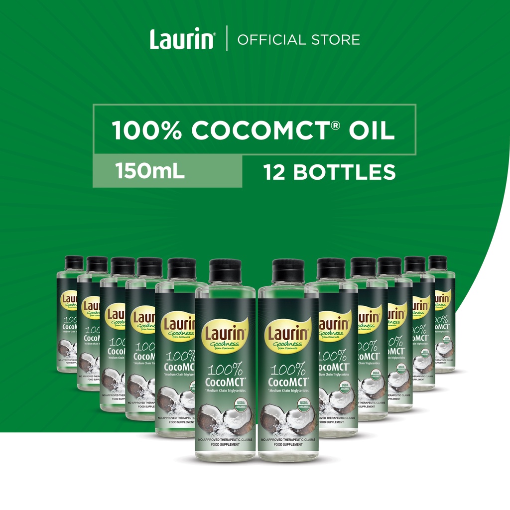 Laurin 100% Coco MCT Oil from Coconut Oil 150ml (12 bottles) | Shopee ...