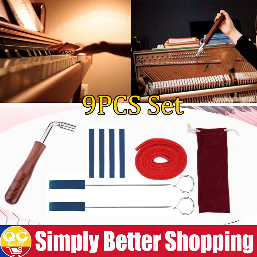 9 Pcs Piano Tuning Hammer Wool Mute Strip Tools Kit Piano Hammer Wrench ...
