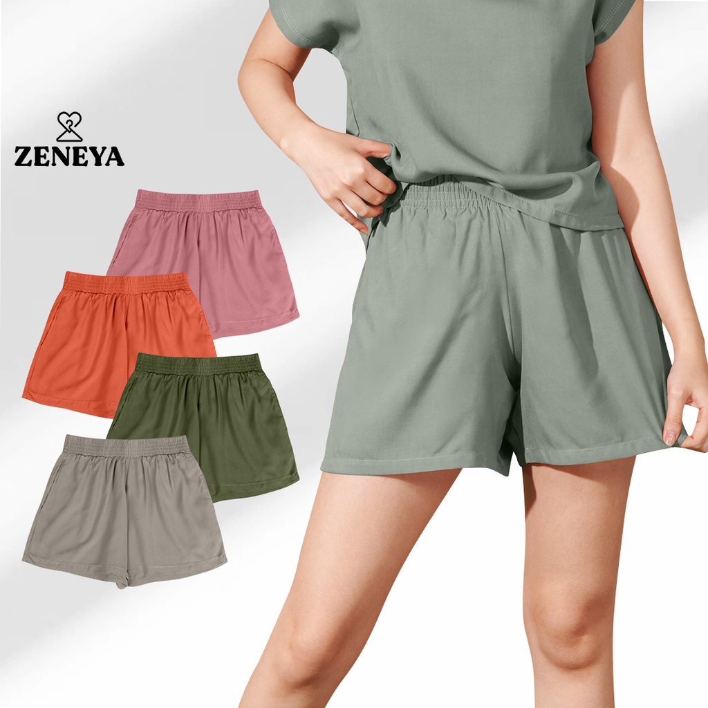 Zeneya Boho Challis Short Shorts For Woman Trendy Korean Casual Shorts ...