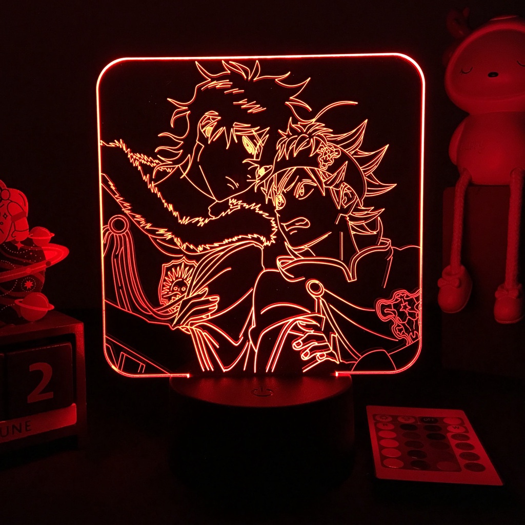 Acrylic 3d Lamp Anime Black Clover Asta Light for Bed Room Decor ...