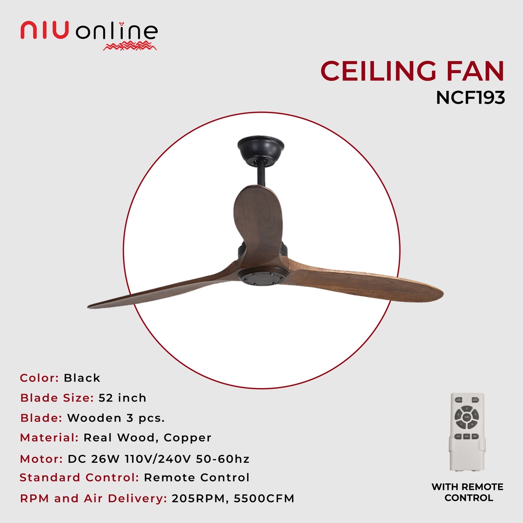 NIU Online Authentic DC inverter Ceiling Fan Luxury living room without ...
