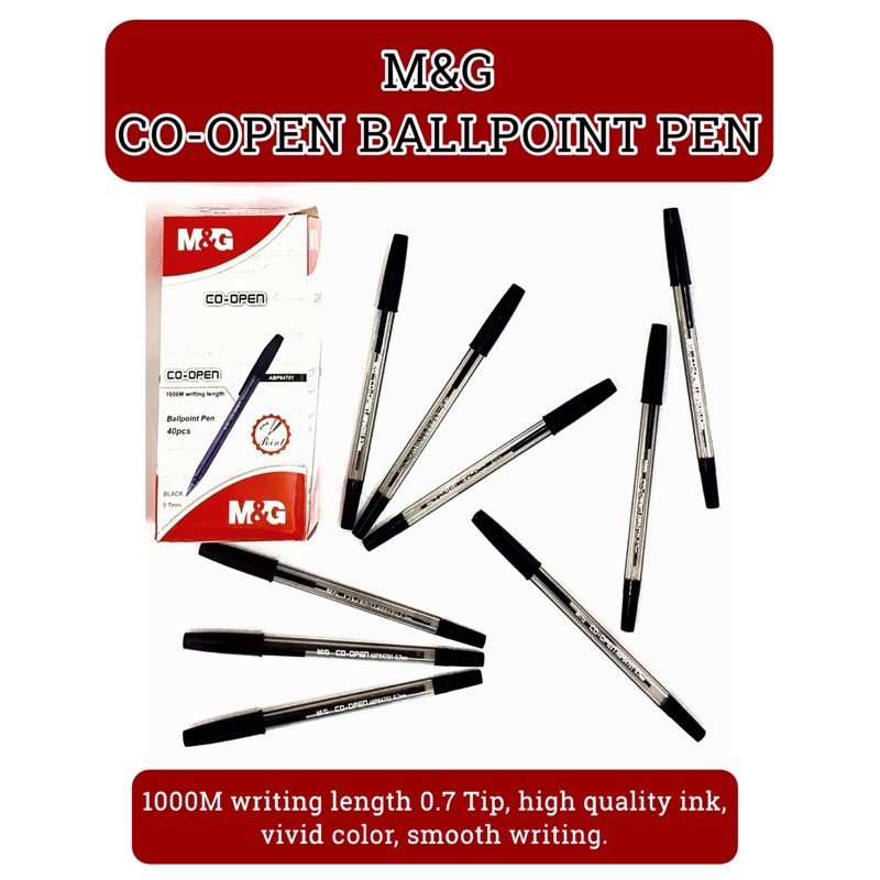 M&G Co-Open Ball Point Pen Black 0.7 Quality Pen | Shopee Philippines