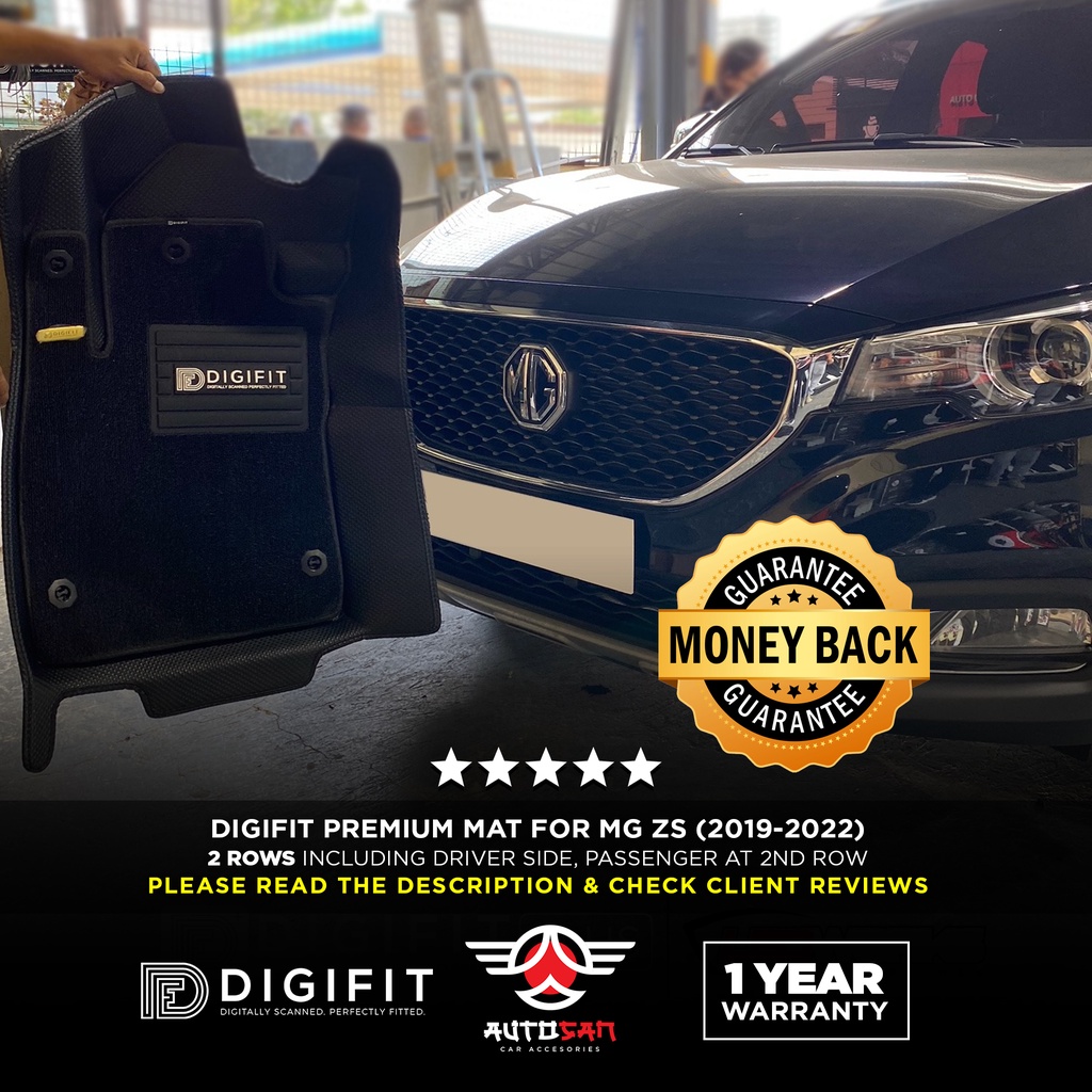 MG ZS 2019-2022 DigiFit Premium Car Matting (2 Rows) (Genuine ...