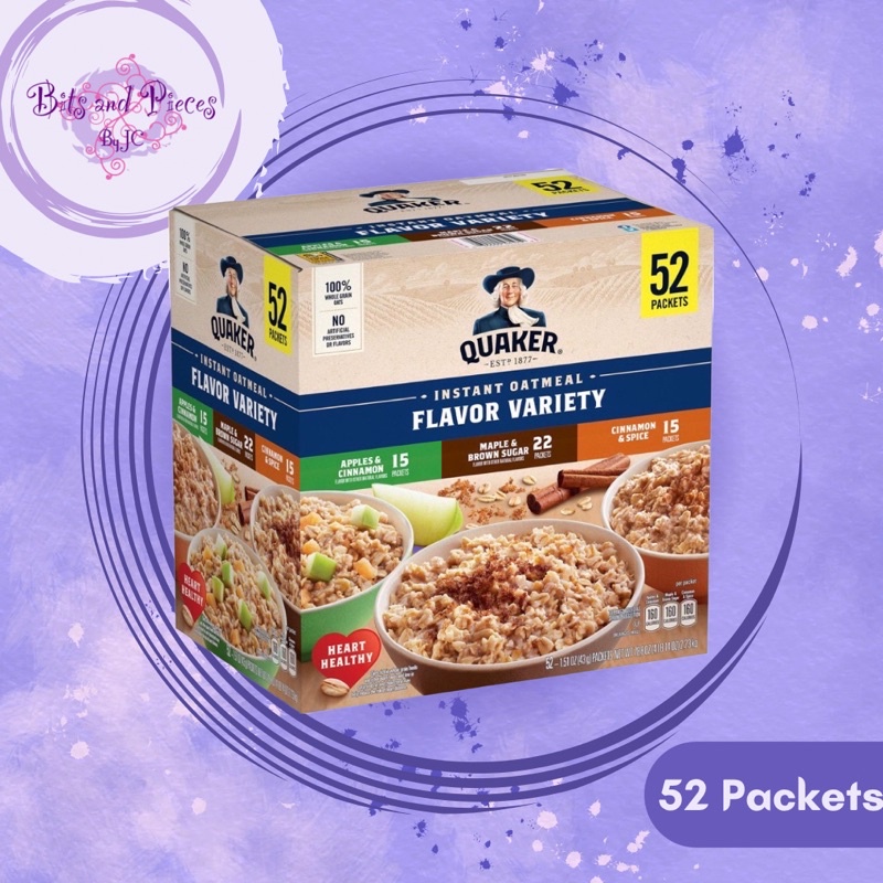 Quaker Instant Oatmeal Variety Pack 48count With 4 Fruit