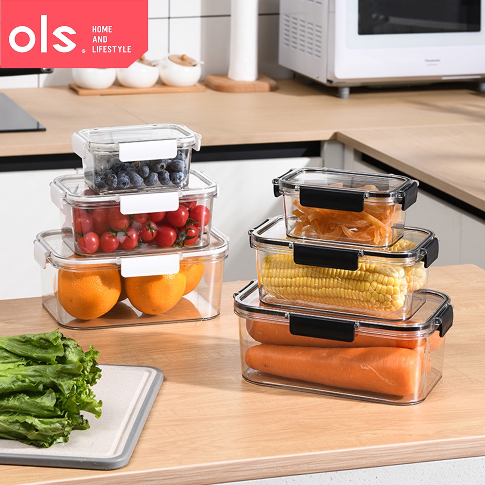 OLS Transparent Food Keeper Airtight Refrigerator Vegetable Fruit ...