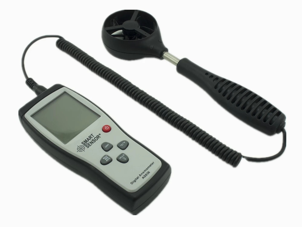 SMART SENSOR AS836 Digital Air-Flow Gauge Anemometer Wind Speed Meter ...