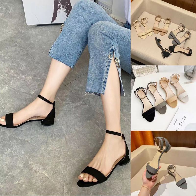 RM COD 807-2 "1Inch" Heels Classy Plain Sandals With Strap For Women ...
