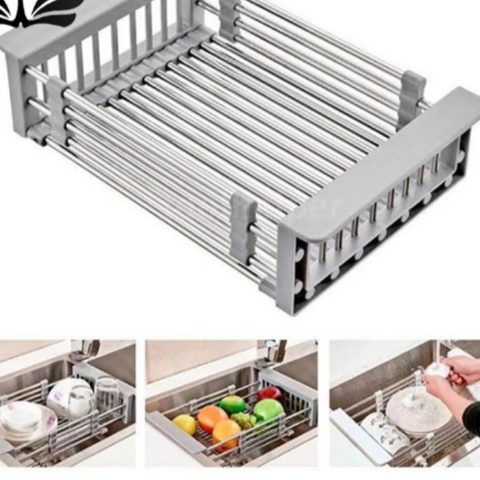 Retractable Sink Water Filter Rack Drain Basket Stainless Steel Kitchen ...