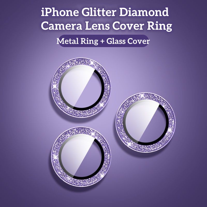 iphone 14 Camera Lens Cover Ring 3D Bling Diamond Lenses Protector For ...