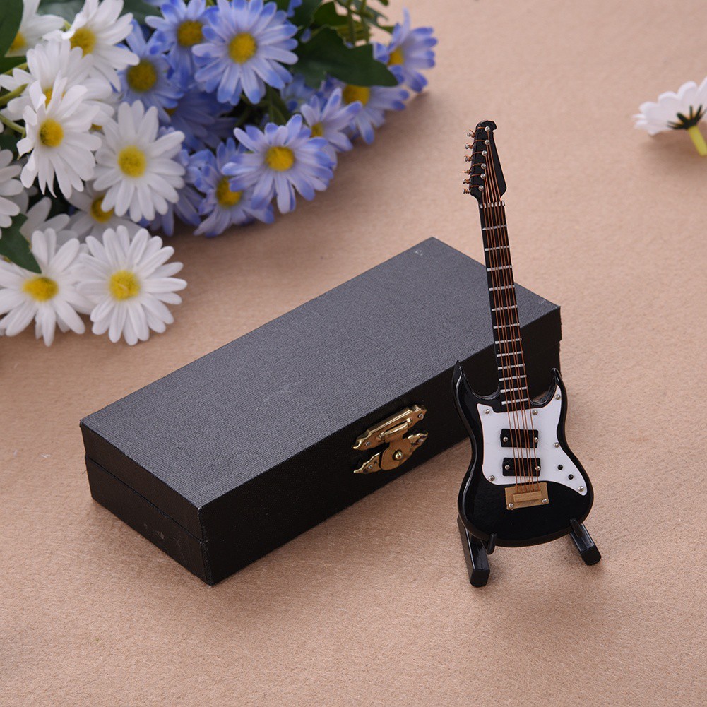 Mini Electric Guitar with Support Miniature Musical Instrument ...