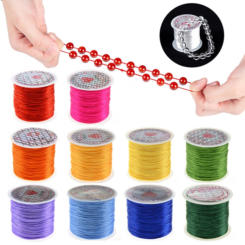 10m/roll 0.8mm Strong Elastic Crystal Beading Cord Rope String Line for ...
