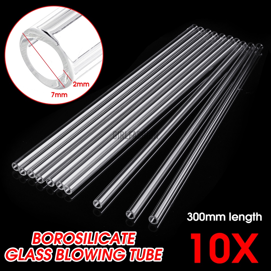 10Pcs 300mm OD 7mm 2mm Thick Wall Borosilicate Glass Blowing Tube ...