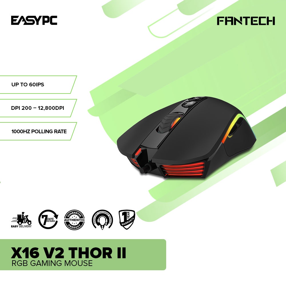 EasyPC | Fantech X16 v2 Thor II RGB Gaming Mouse | Shopee Philippines