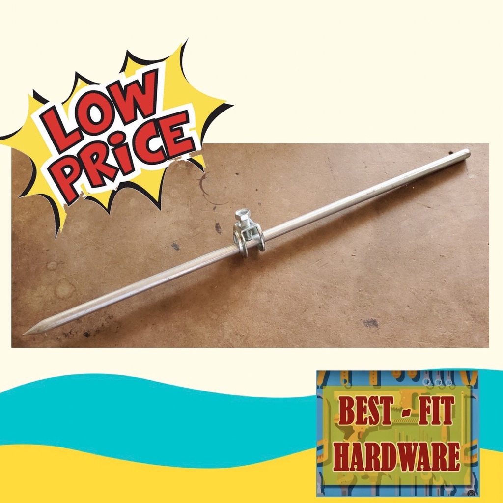 GALVANIZED GROUNDING ROD / GROUND ROD PARTS & FULL SET w/ CLAMP ...