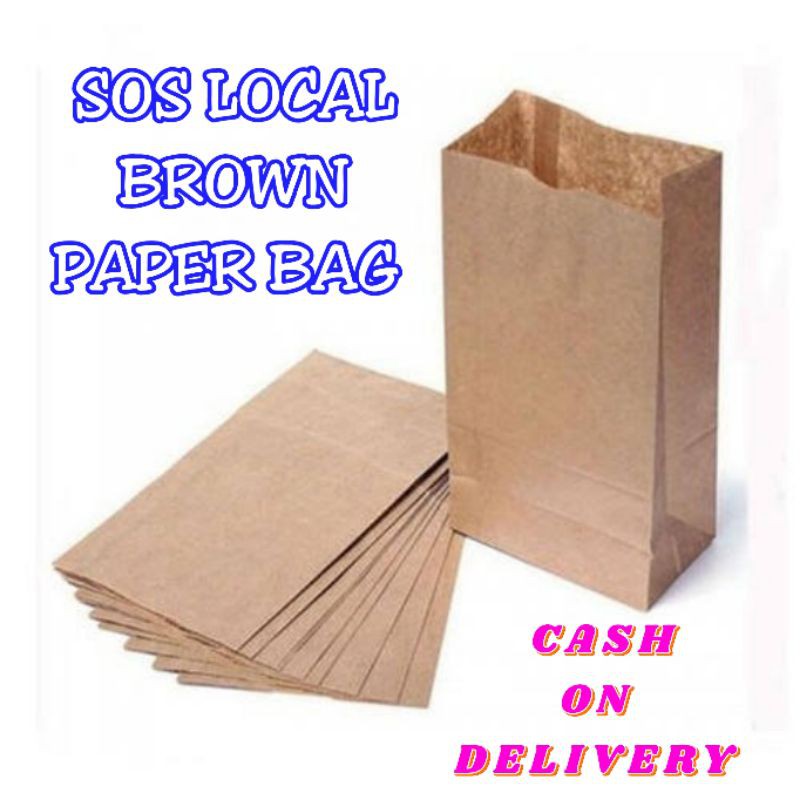 (100 pcs) Supot Brown kraft paperbag / supot / take out paper bags ...