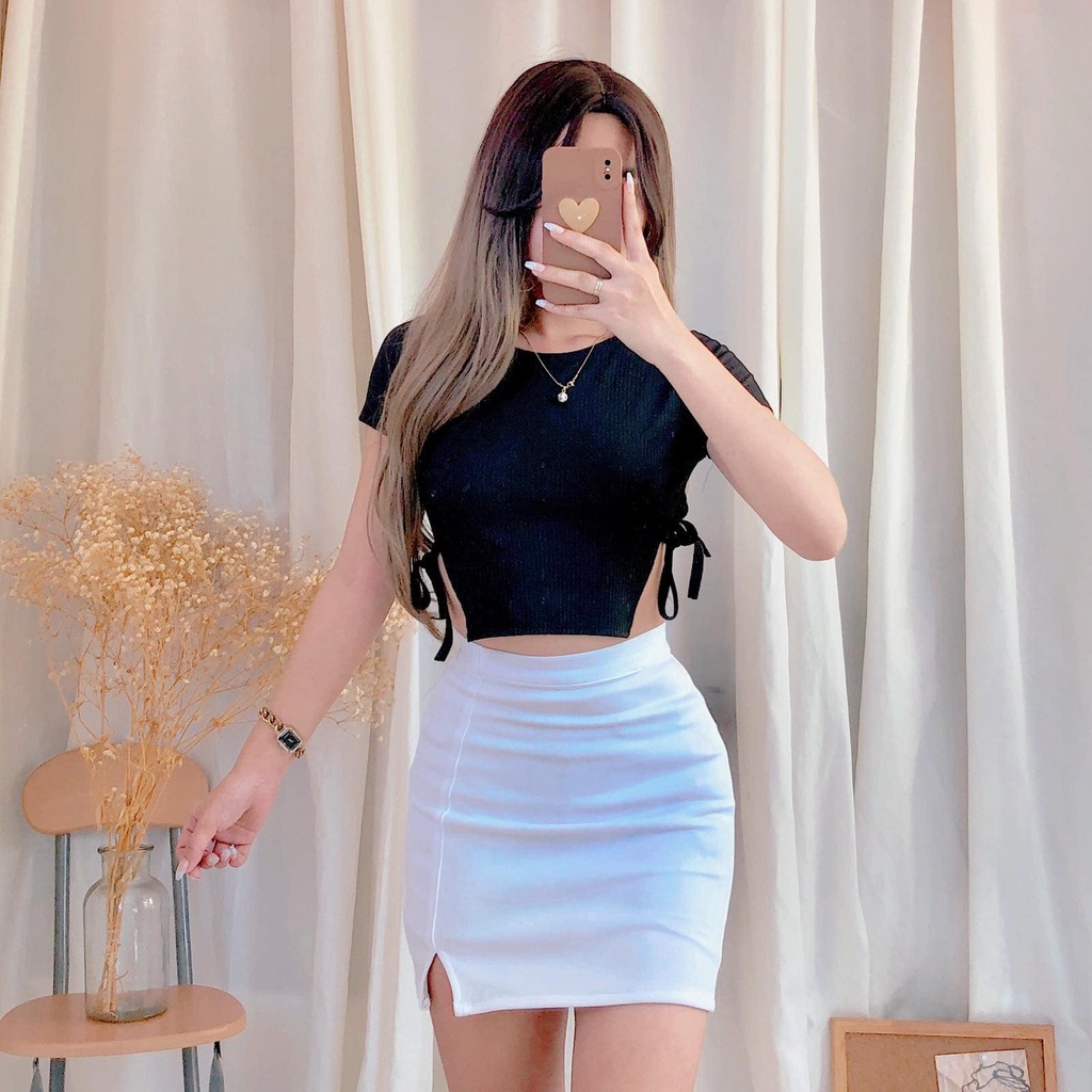 2 SIDE Knitted Crop Top | Shopee Philippines