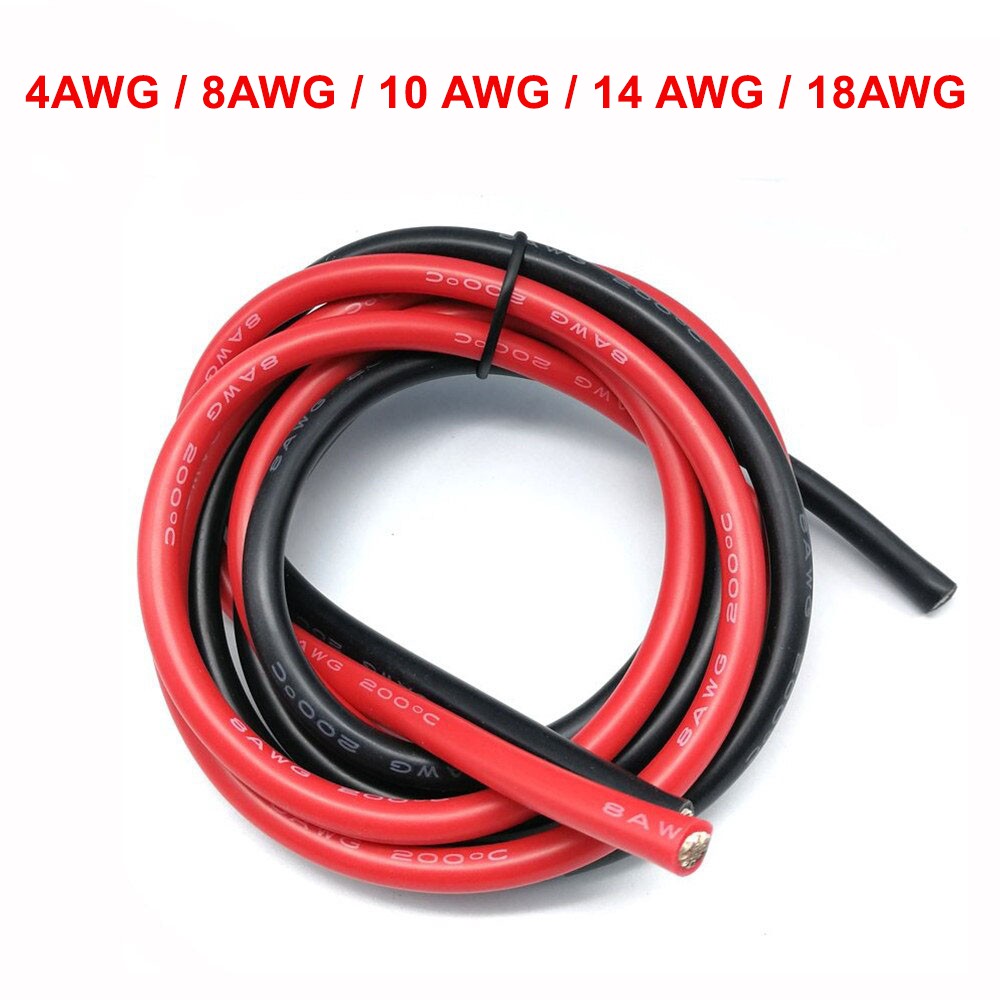 4 AWG 8 AWG 10 AWG 12AWG 14 AWG 18 AWG Gauge Wire Silicone Flexible Cable Red or Black | Shopee ...