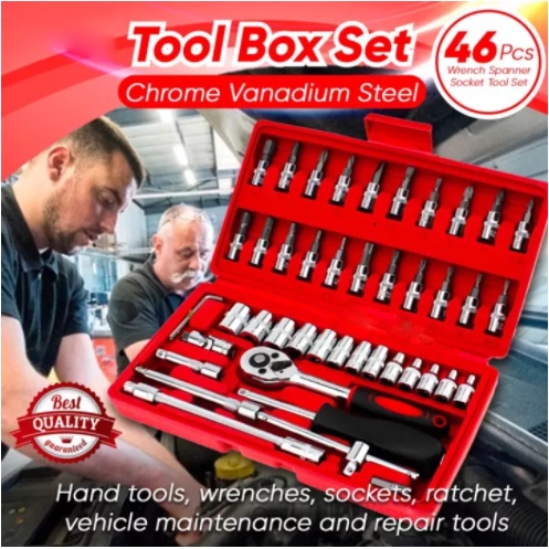 46 pcs Car Repair Tool Sets Combination Tool Wrench Set Batch Head ...