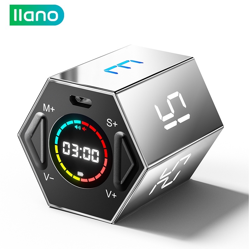llano Ticktime Timer, Pomodoro Timer Multi-Function Electronic Digital Cube Timer for Kids, Flip ...