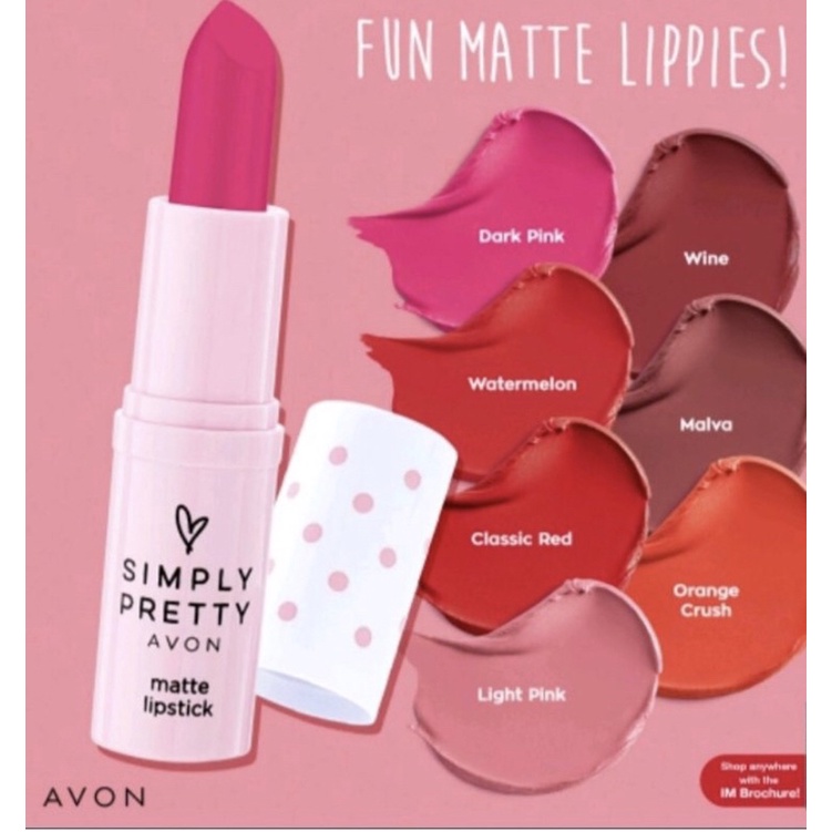 Avon lipstick Simply Pretty Matte Lipstick 4 g | Shopee Philippines