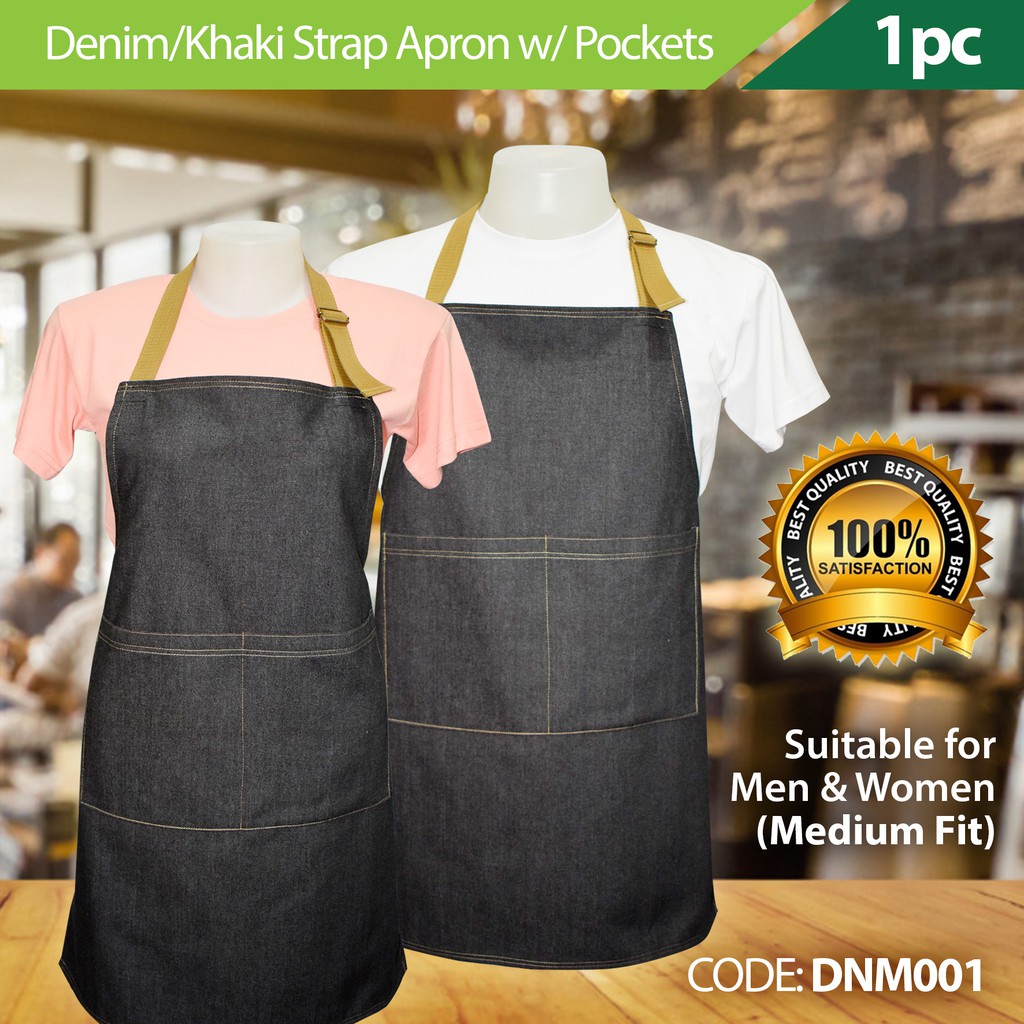Denim Apron maong apron adjustable | Shopee Philippines
