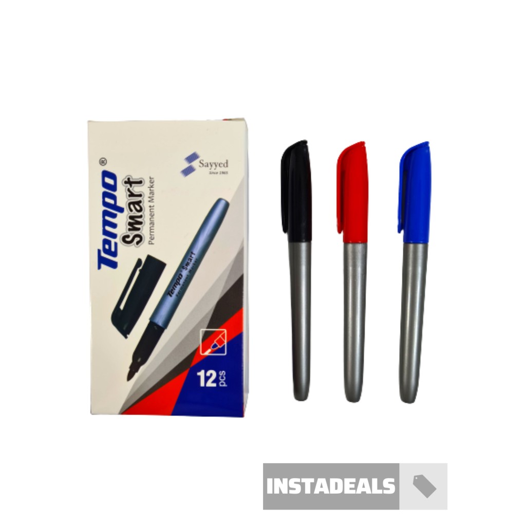 Tempo Brand Smart Waterproof Permanent Marker (12 pcs) | Shopee Philippines