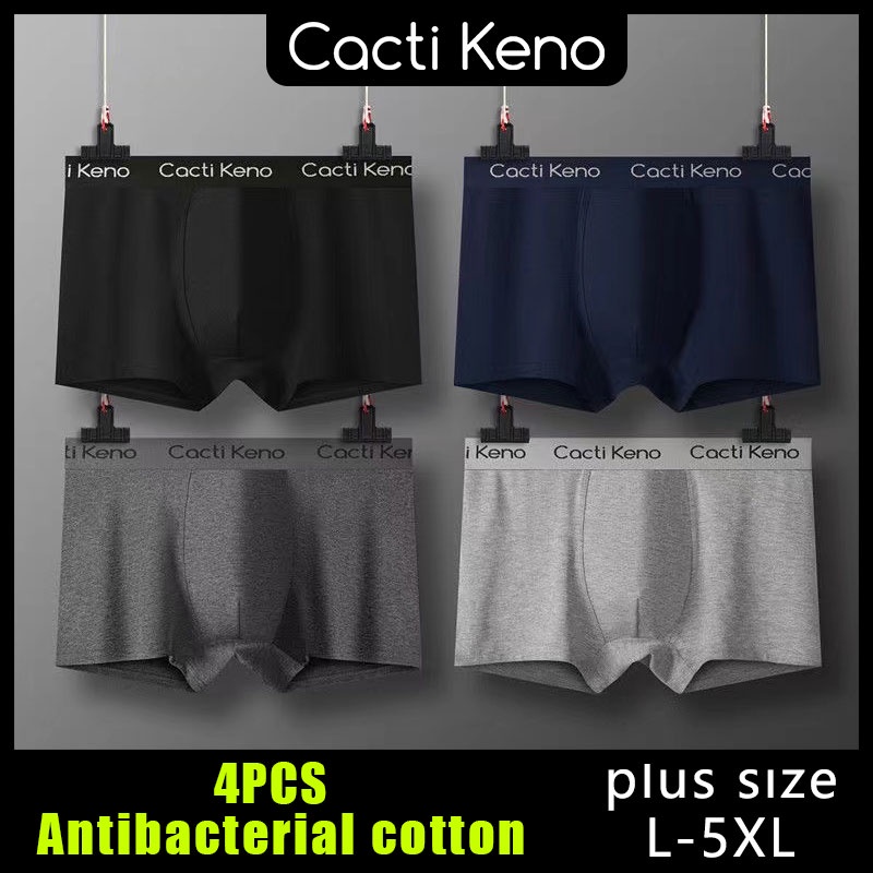 4PCS Men's Plus Size Boxer Briefs 3XL4XL5XL Original Cotton Men's High ...
