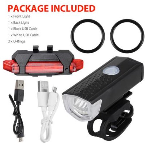 Bicycle Lights Set Waterproof Headligh USB Rechargeable Bike Lamp ...