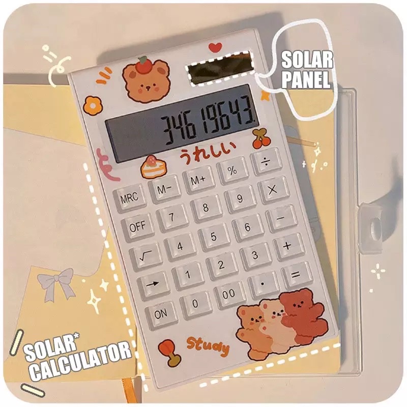 Kawaii White Portable Solar Calculator 12 Digits | Shopee Philippines