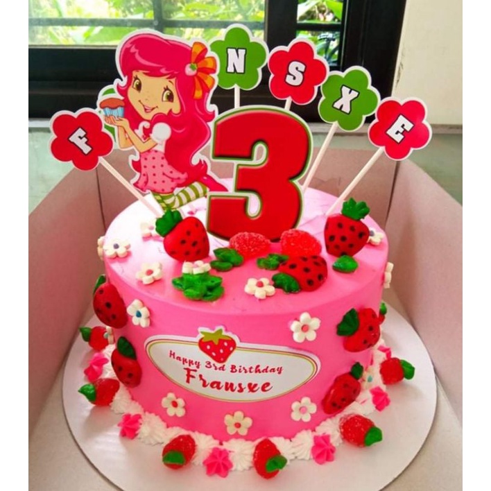 Strawberry Shortcake theme cake topper | Shopee Philippines