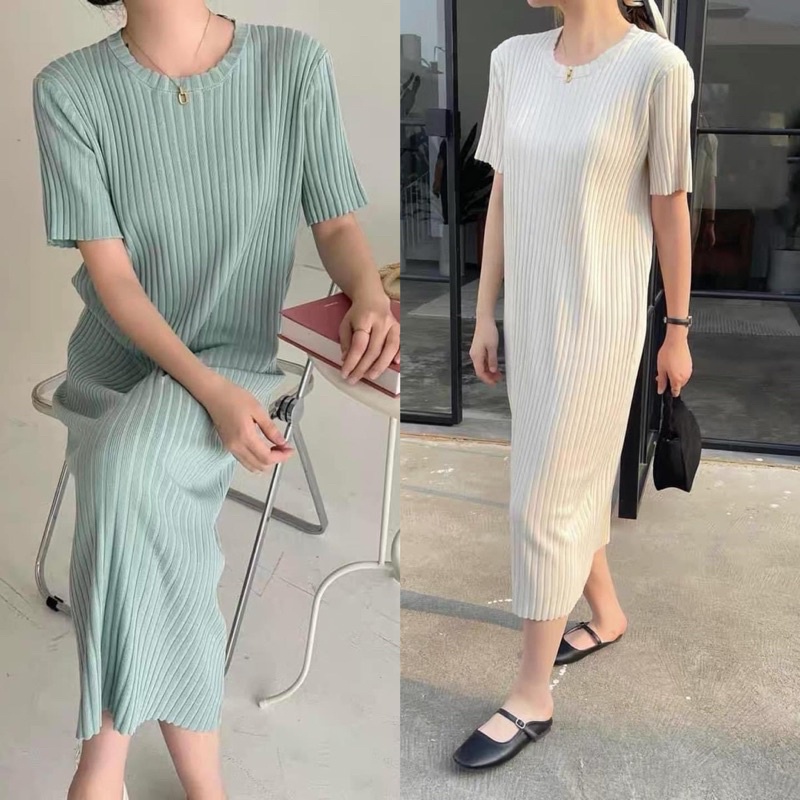 Premium Knitted Midi Dress | Shopee Philippines