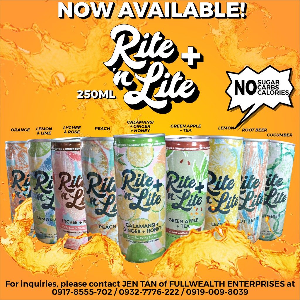 RITE N' LITE (240ml) - SOLD by CAN (per pc) | Shopee Philippines