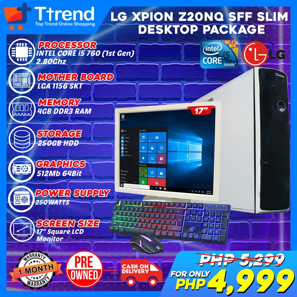 LG Xpion SFF Slim Desktop PC Computer Set Package Intel Core i5 1st Gen ...