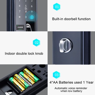 Smart Door Lock Electronic Biometric Door Knob Main Door Digital ...