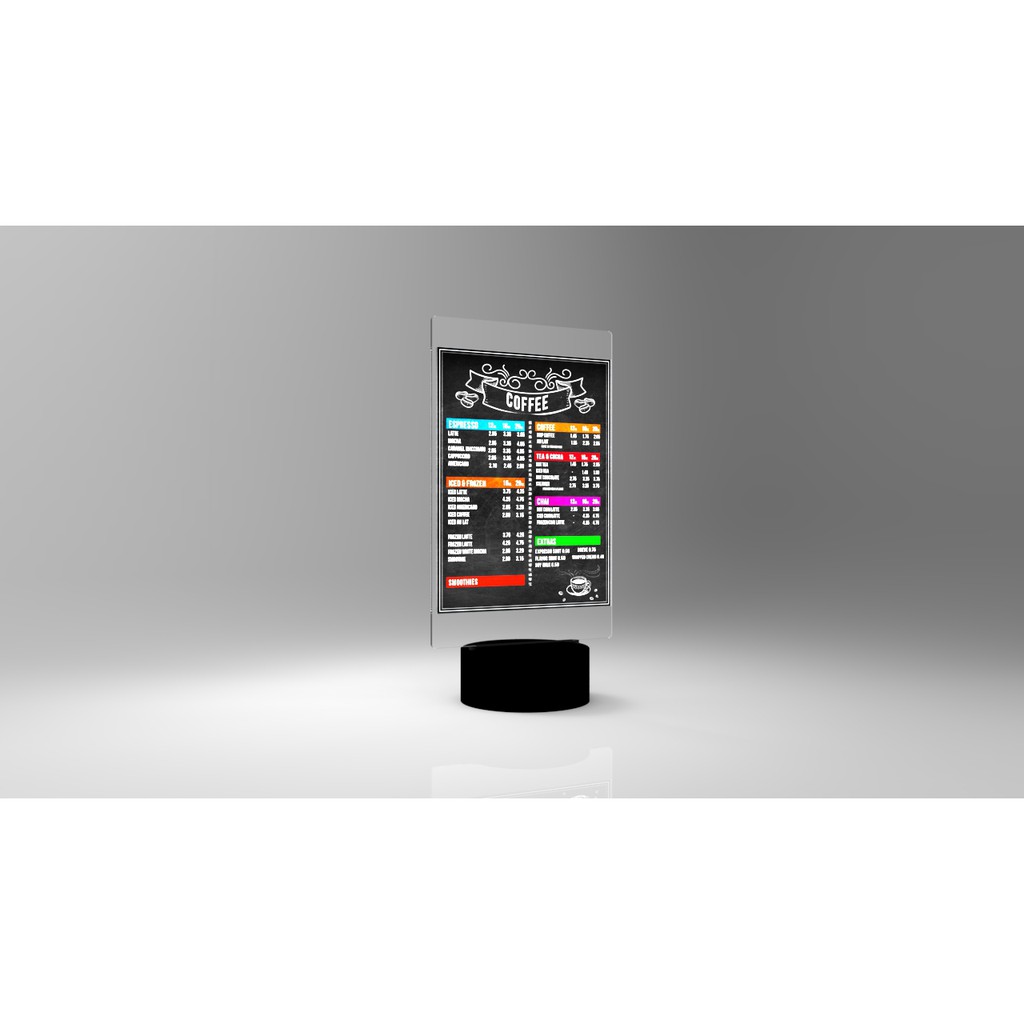 Customized Acrylic Menu Board with LED Edge Lit. | Shopee Philippines
