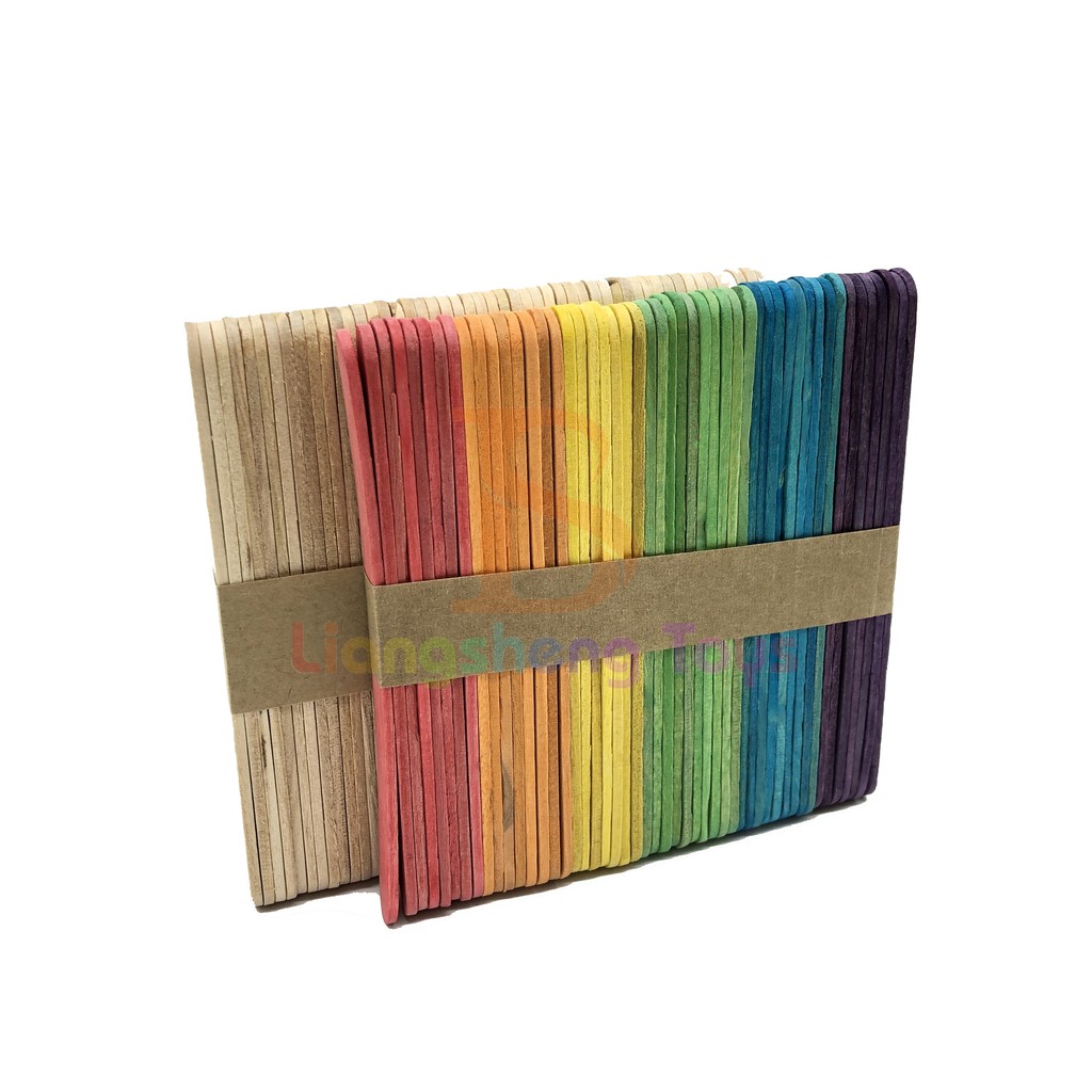 LS-50 Pcs Popsicle Stick Ice Pops Sticks Ice Cream Sticks Arts & Crafts ...