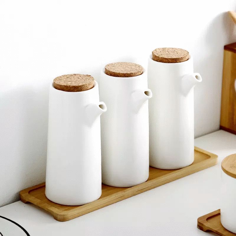Nordic 3in1 Ceramic oil vinegar soysauce bottle condiments bottle wid ...