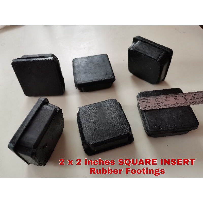 2x2 inches (50mm x 50mm) SQUARE INSERT Rubber Footings | Shopee Philippines